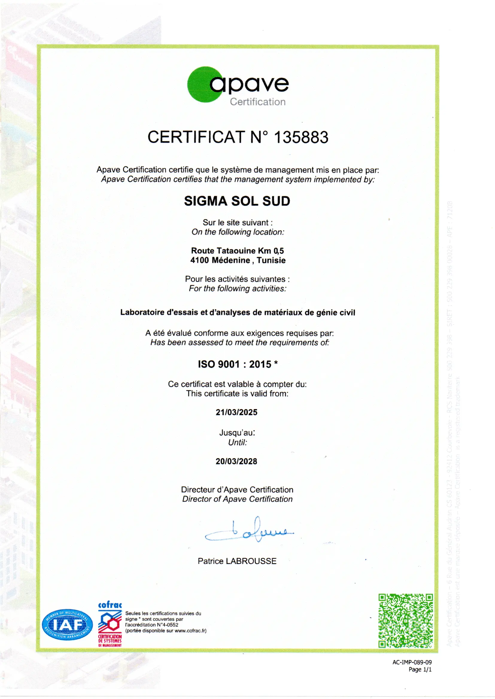 Sigma Sol Sud - Laboratoire Génie civil